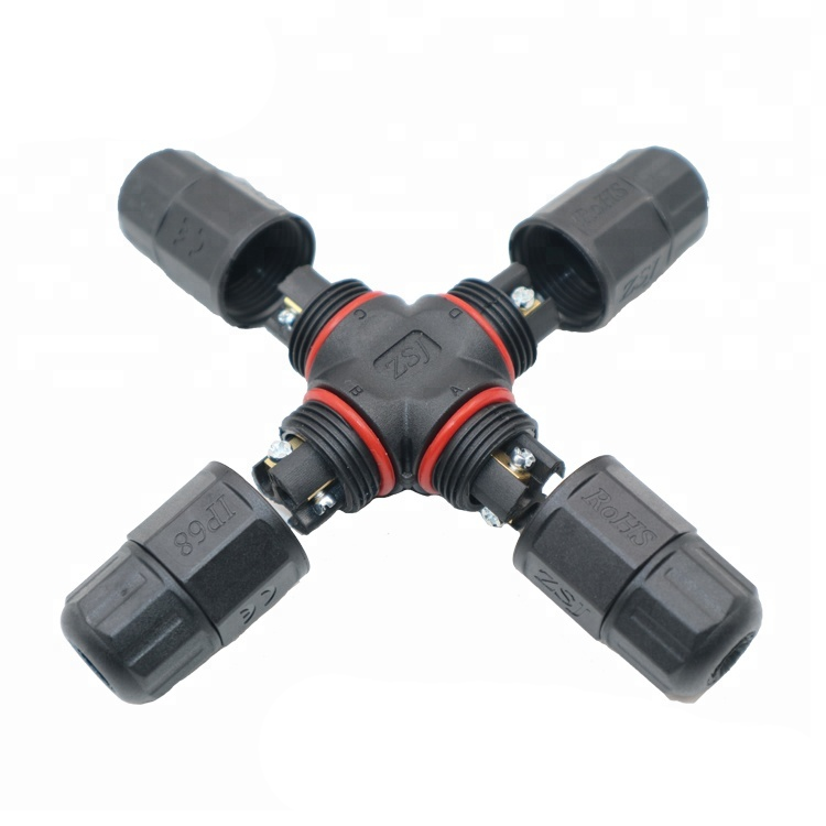 Waterproof Junction Cable Connector, 4-Way, Black – Atreum Lighting